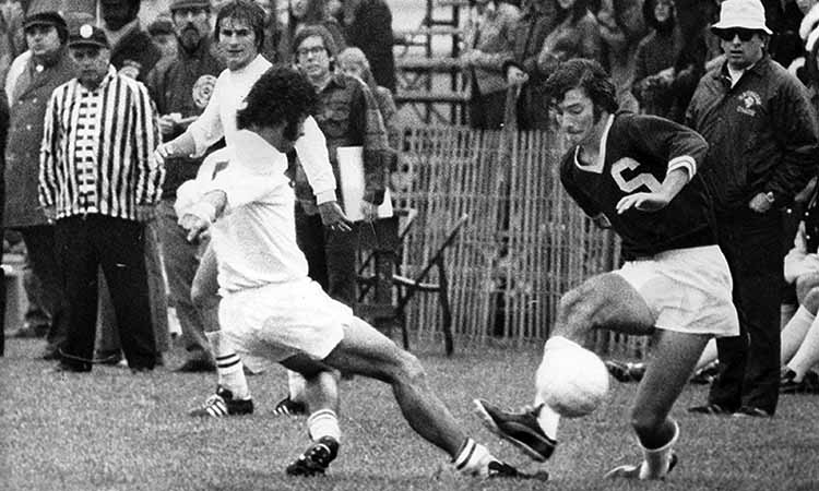 George Caruso developed some fancy footwork and excelled on the pitch ...