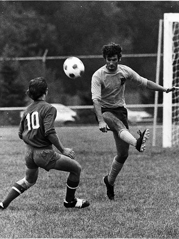 George Caruso developed some fancy footwork and excelled on the pitch ...